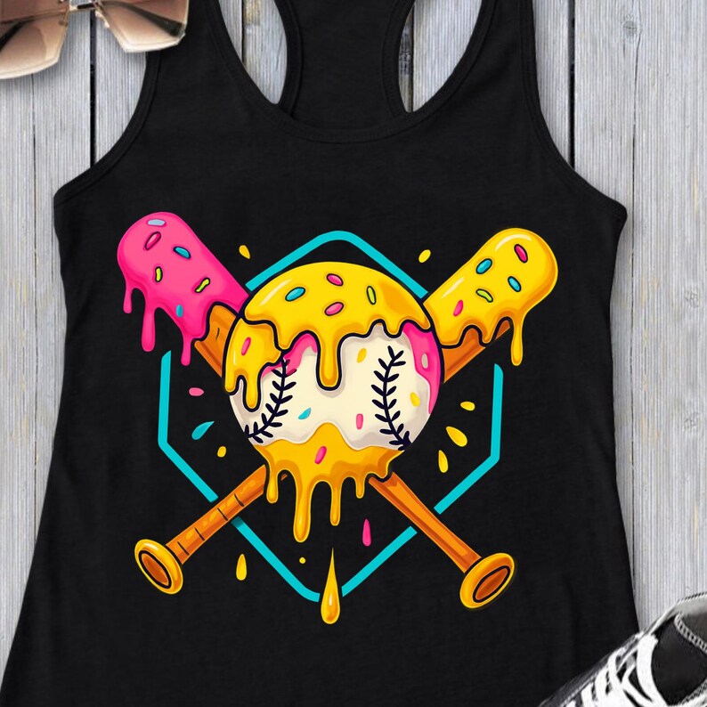 Baseball Ice Cream Drip PNG Bundle | Baseball Sublimation Design ...