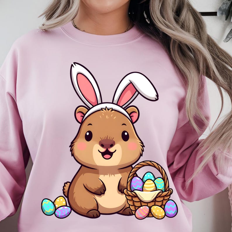 Easter Capybara PNG, Bunny Ears Capybara Clipart, Cute Capybara Easter ...