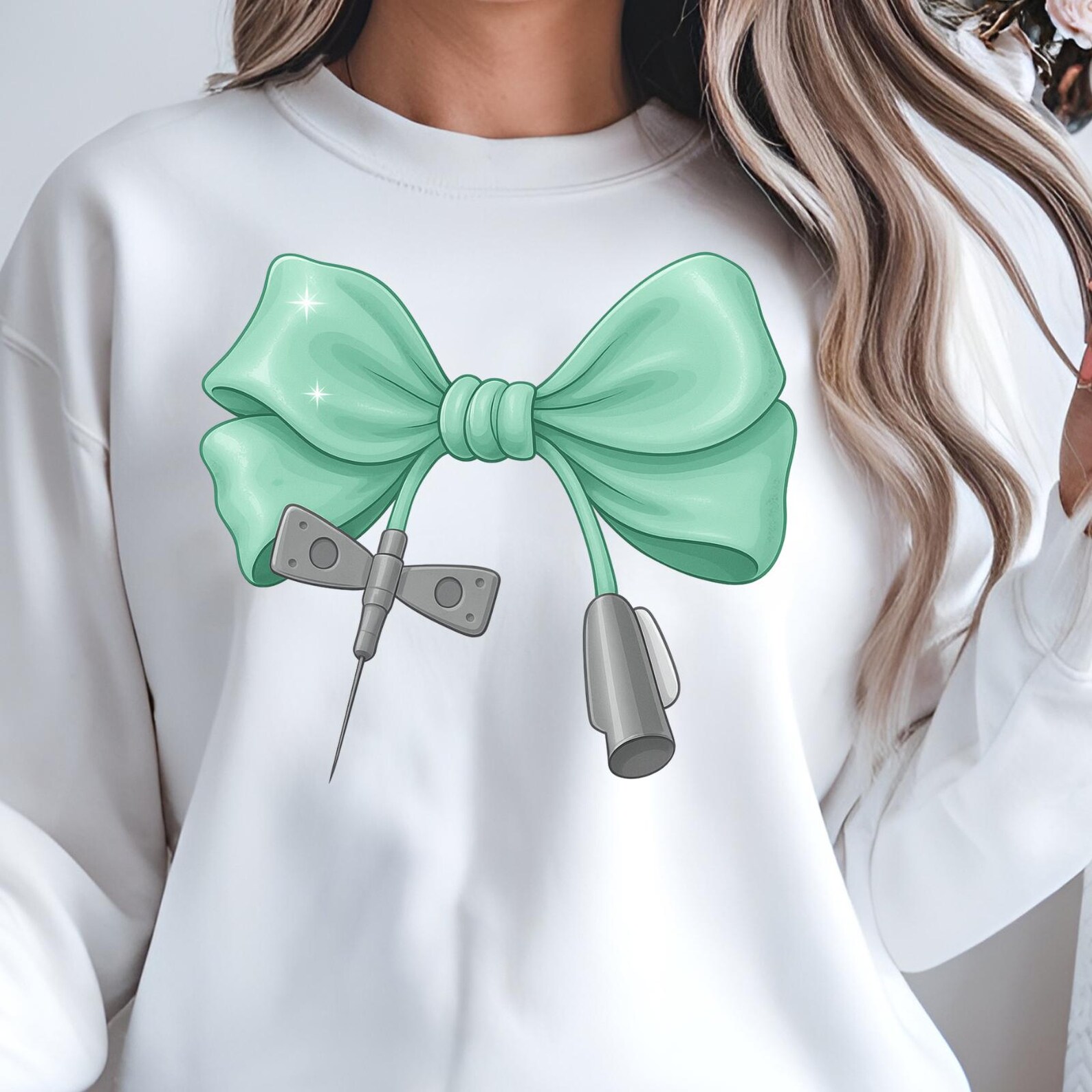 Mint Phlebotomy Bow PNG, Butterfly Needle Clipart, Cute Nurse ...