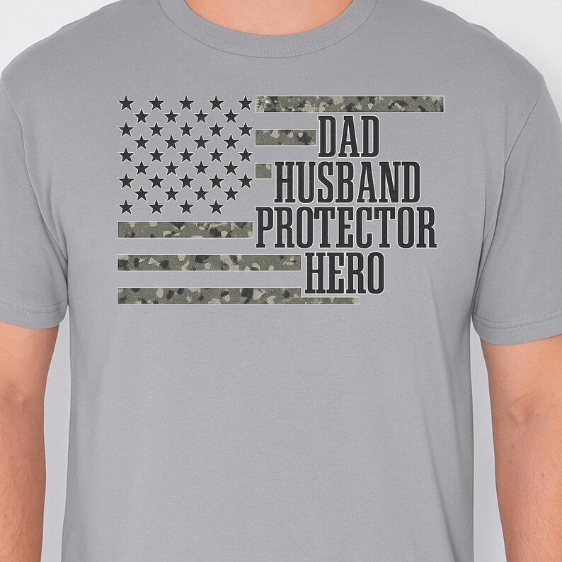 Husband Dad Protector Hero PNG | Camo American Flag Sublimation Design ...