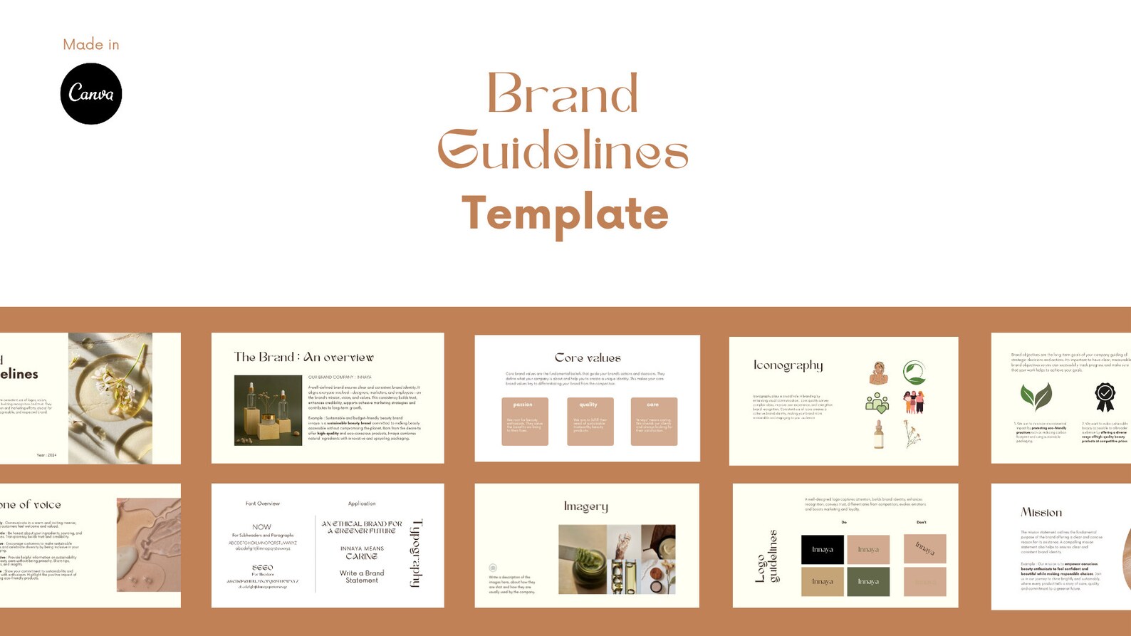 Easiest Brand Guidelines Template Editable Branding Kit in Canva Brand ...