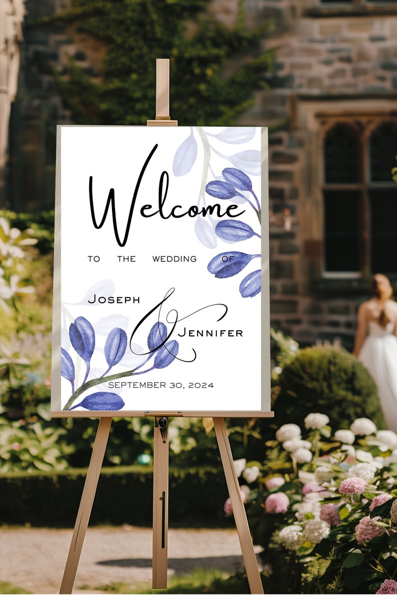 Wedding Welcome Sign Printable Flower Watercolor Welcome Poster ...