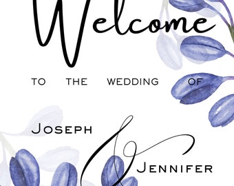 Wedding Welcome Sign Printable Flower Watercolor Welcome Poster ...