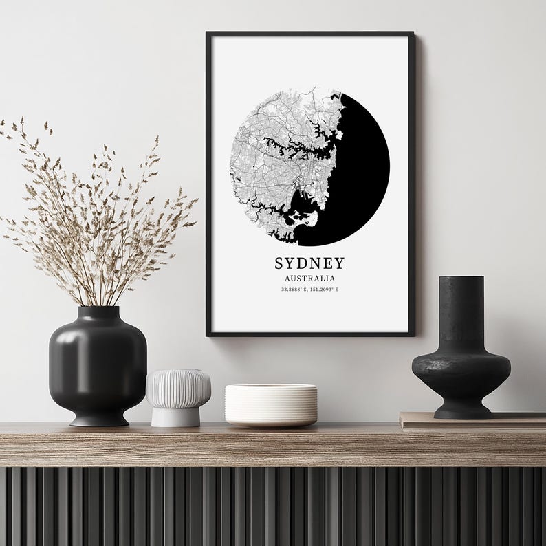 Sydney City Map, Map Print, Map Poster, Poster Digital Map, Sydney ...