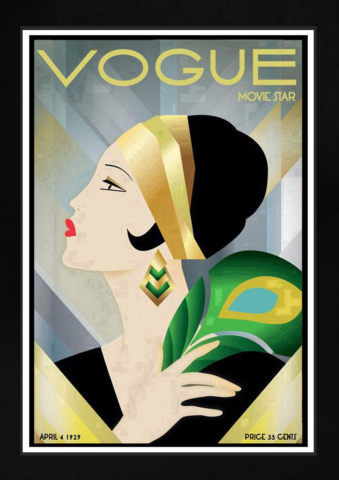 Vogue Art Deco Vintage Magazine Cover Unframed Print. - Etsy