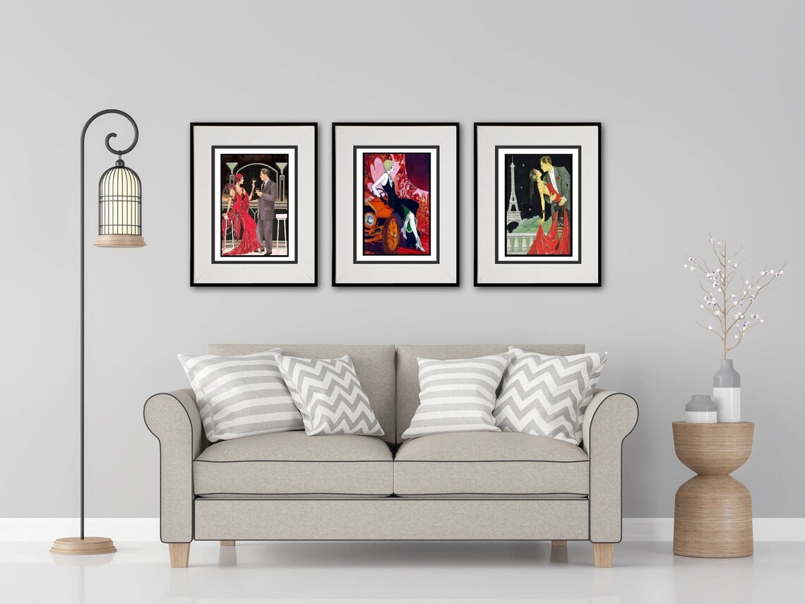 Art Deco Style Unframed Prints. Set of Three. - Etsy UK