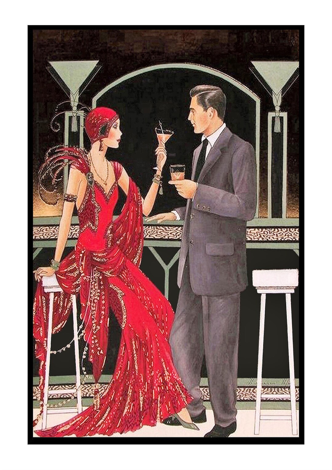 Art Deco Style Vintage Unframed A4 Art Prints. Deco Vintage Gatsby Era ...