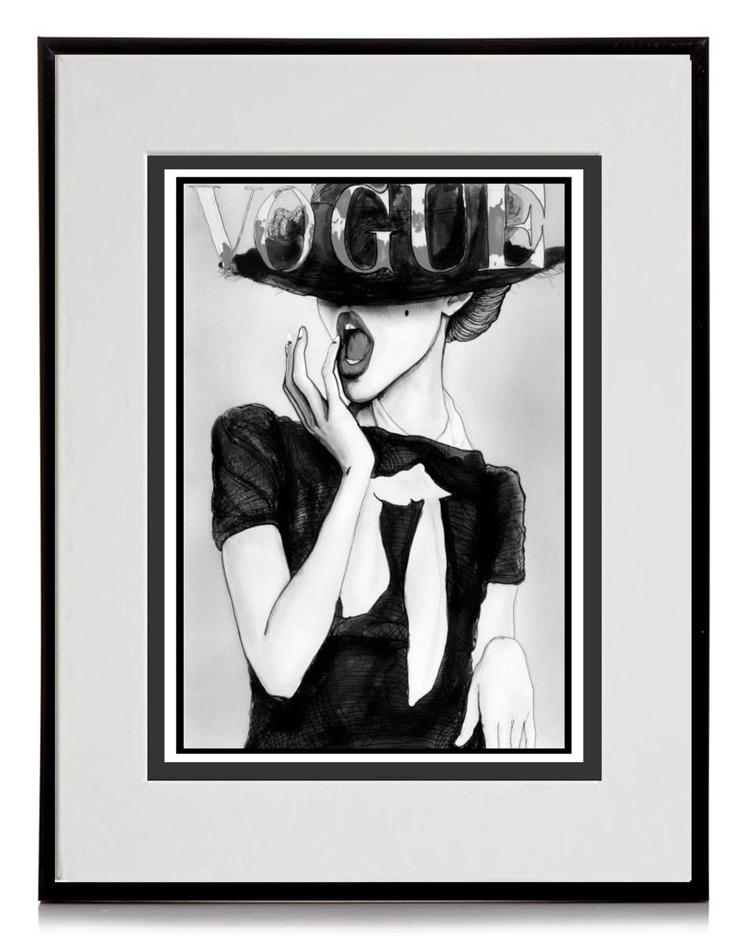 Three Vintage Monotone Vogue Magazine Cover Art Deco Unframed Prints - Etsy