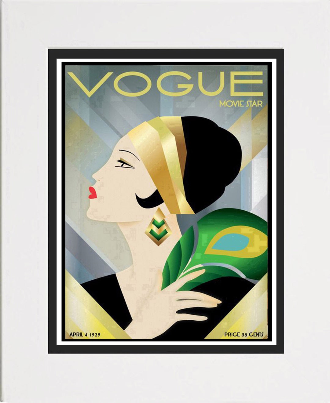 Vogue Art Deco Vintage Magazine Cover Unframed Print. - Etsy UK