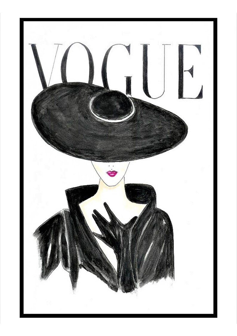 Three Vintage Monotone Vogue Magazine Cover Art Deco Unframed Prints - Etsy