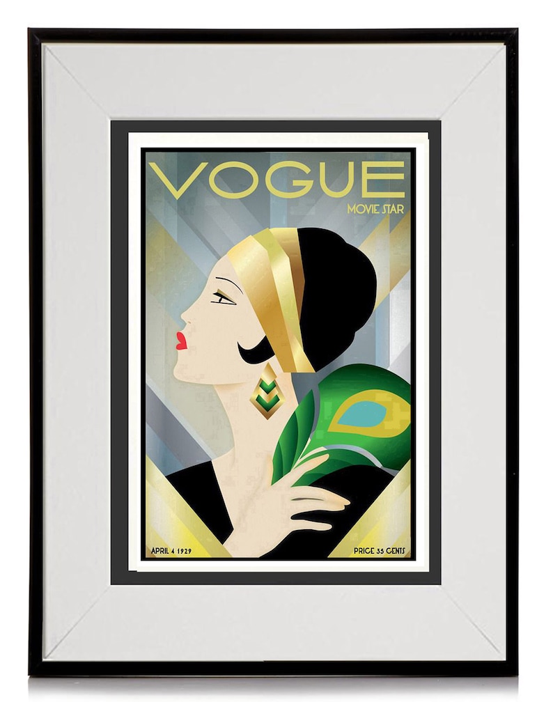 Vogue Art Deco Vintage Magazine Cover Unframed Print. - Etsy