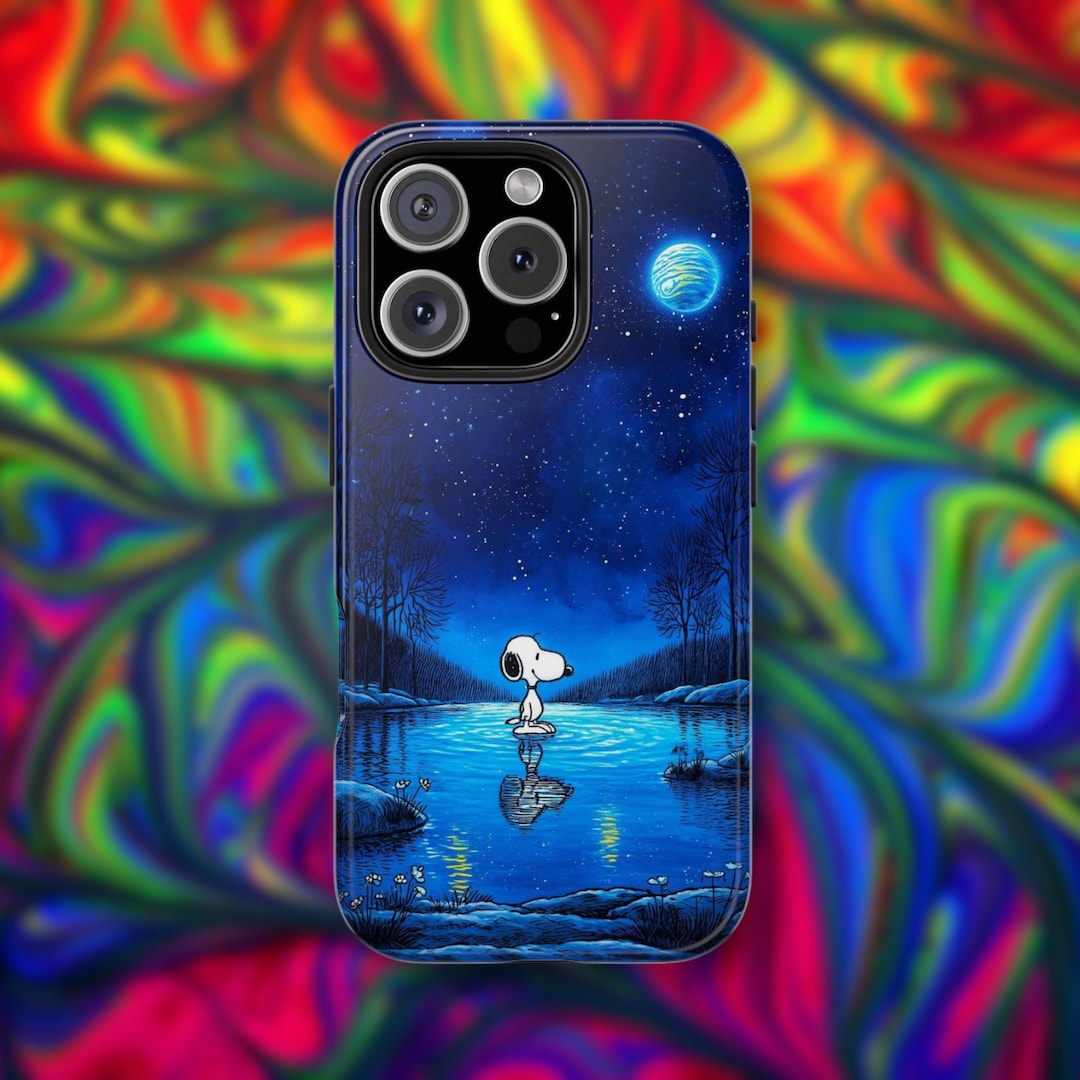 Starry Night Snoopy Tough Phone Case, Galaxy Art Cover - Etsy