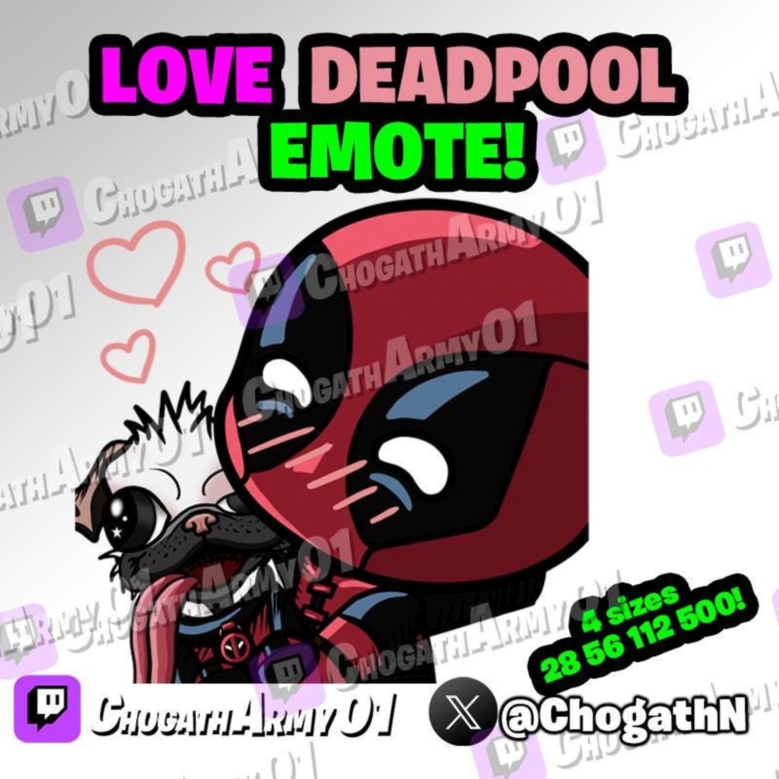 Love Deadpool Dogpool Emote 4sizes - Etsy