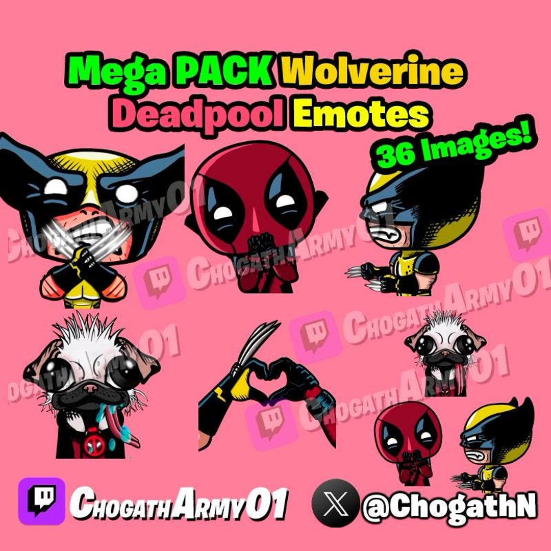 MEGA PACK Emotes Wolverine Deadpool - 4 Animated 4 Statics - Etsy