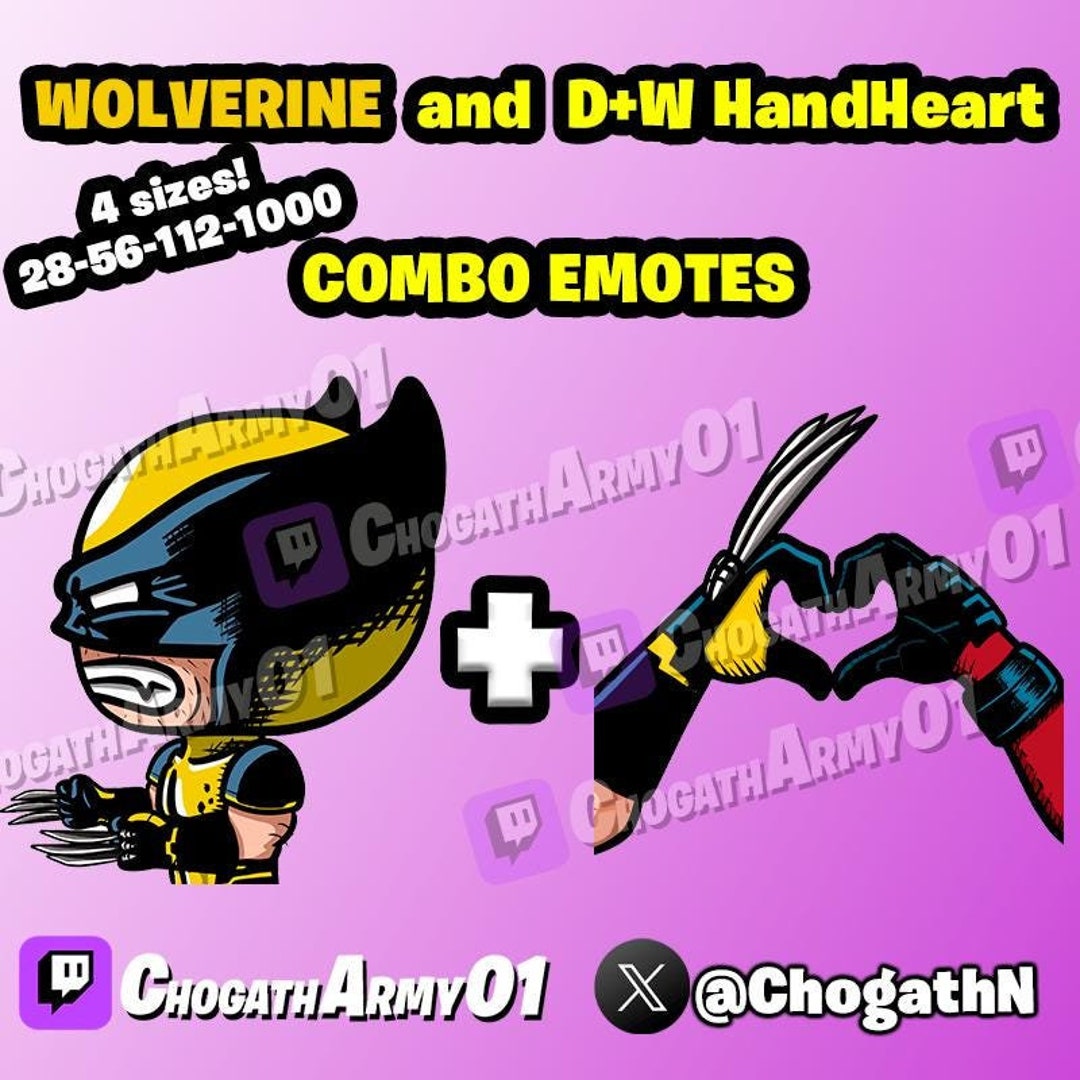 Wolverine Emote FREE DW HANDHEARTH Emotes Twitch - Etsy
