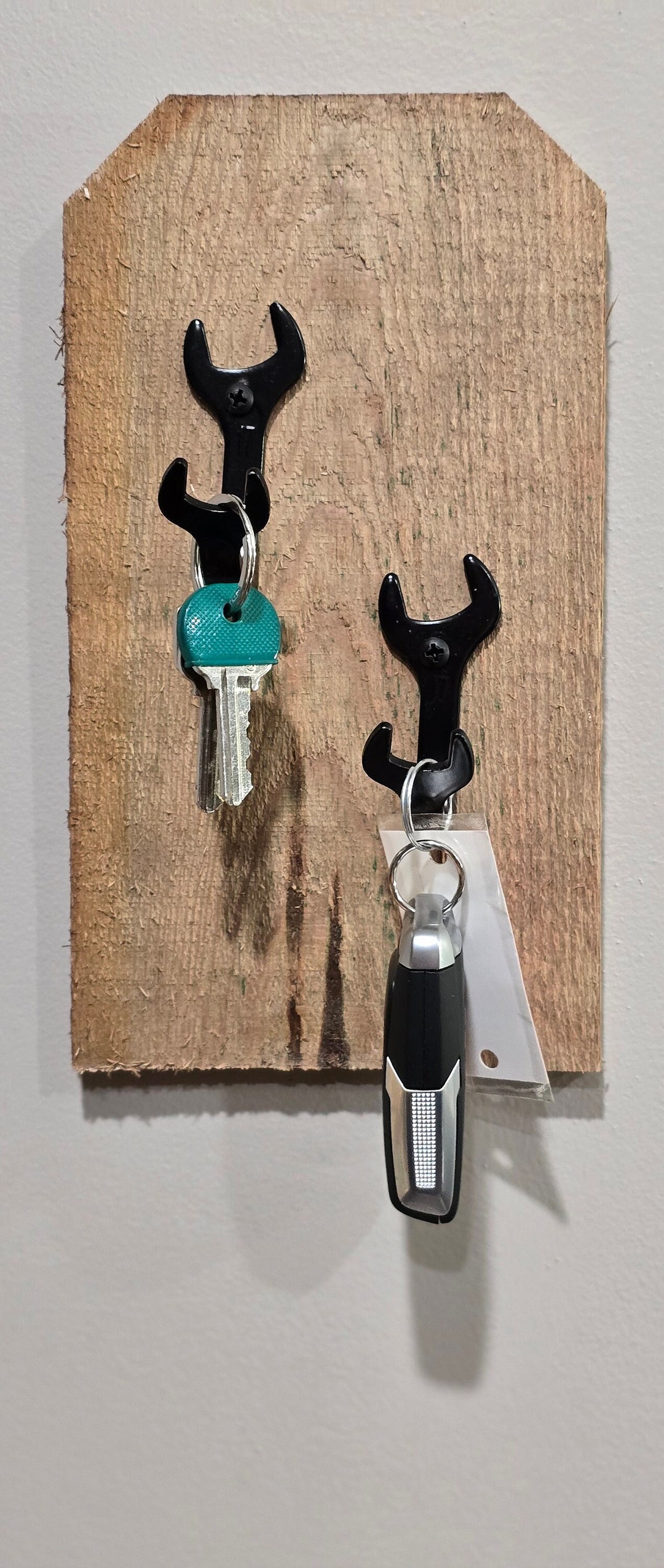 Man Cave Rustic Wood Key Hook With Wrench Hooks - Etsy