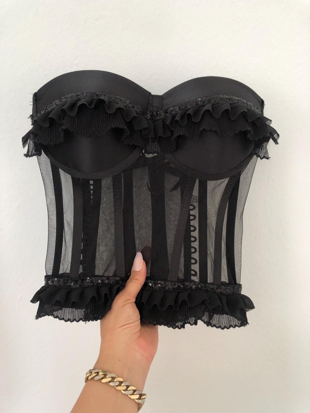 Black Transparent Corset, Bridal Lingerie, Bridal Shower Gift ...