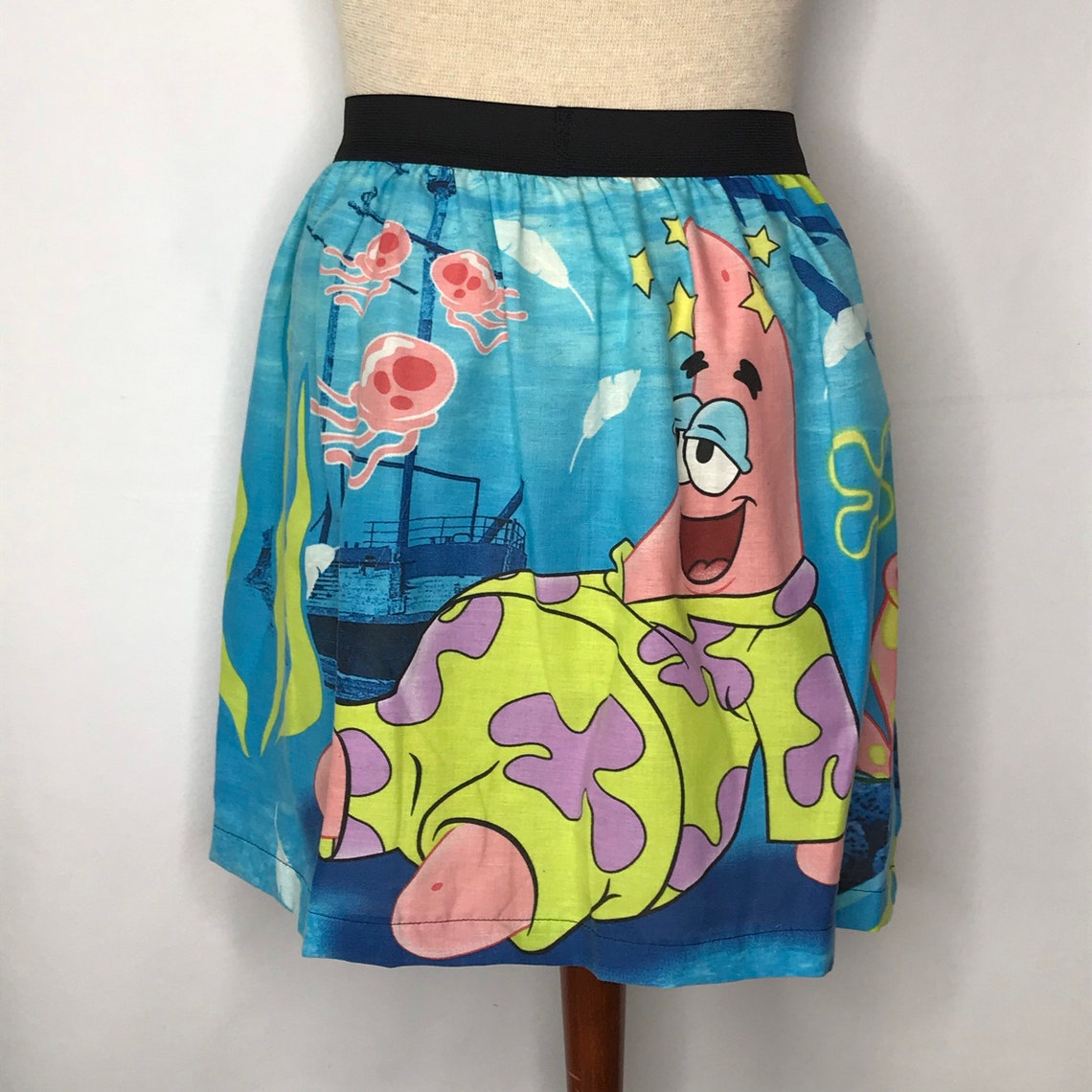 Spongebob Squarepants Ladies Skirt From Upcycled Fabric | Etsy UK