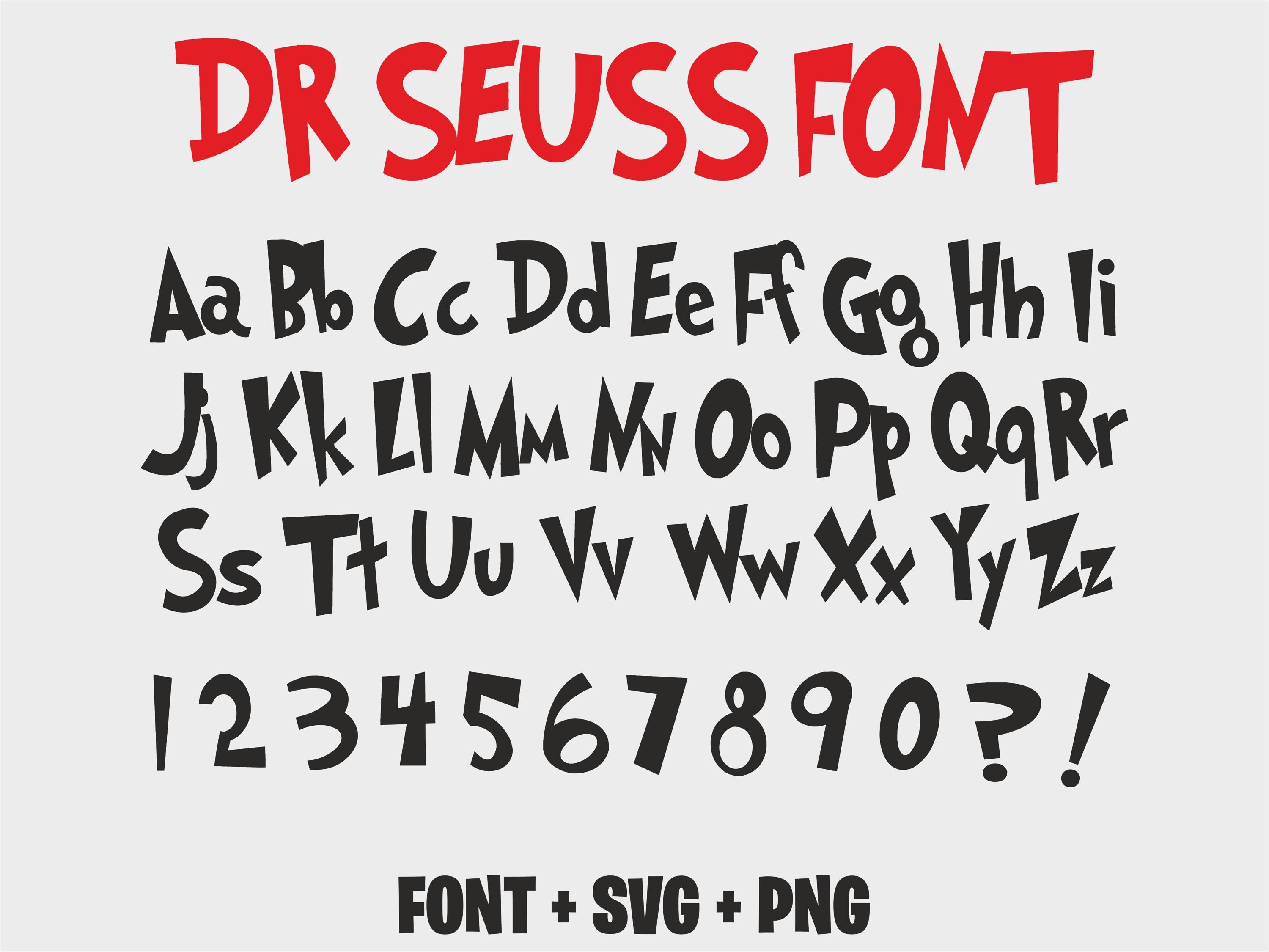 Dr. Seuss Font | OTF File for Cricut Design Space Cutting | Fun Font ...