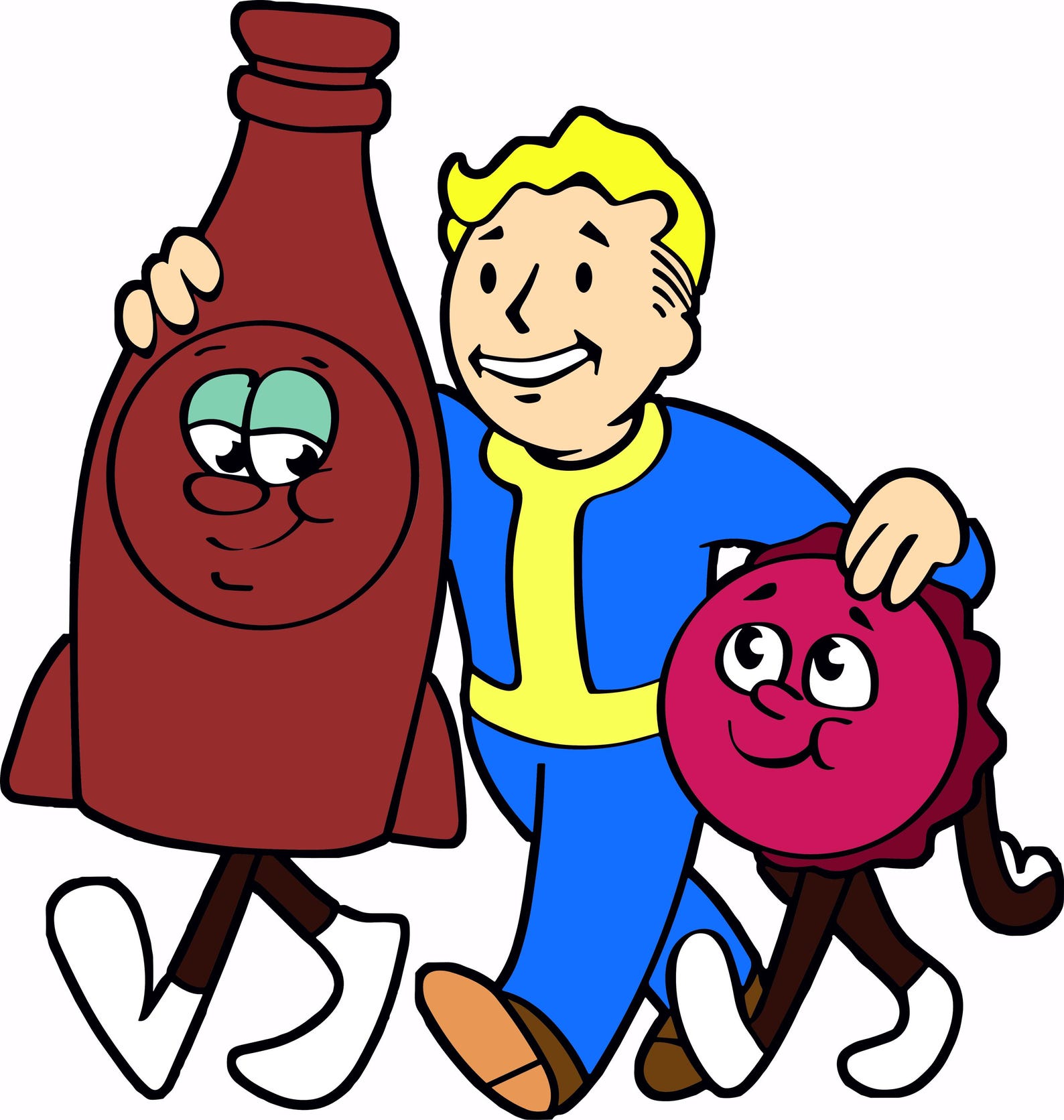Fallout SVG Designs: Nuka Cola, Vault Boy (outline & Silhouette Files ...