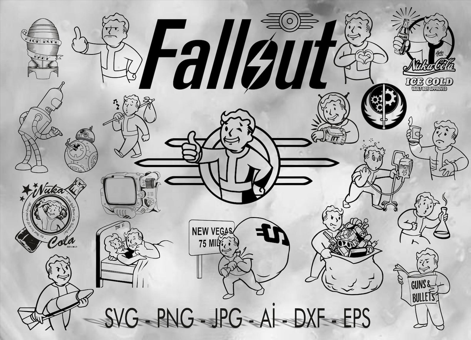Fallout SVG Bundle: Vault Boy, Nuka Cola, Power Armor (SVG, PNG) - Etsy