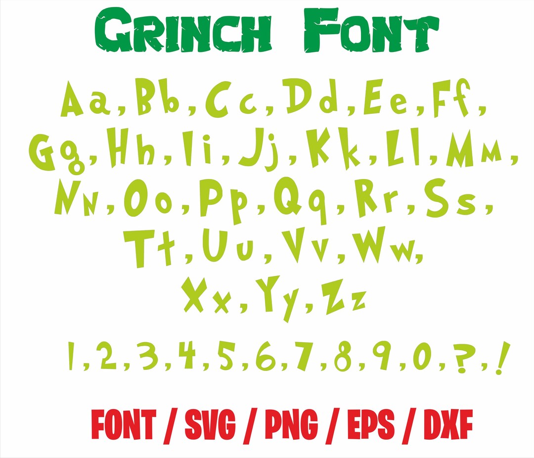 Green Font Svg Bundle, Green Character Font, Christmas Holiday Fonts ...