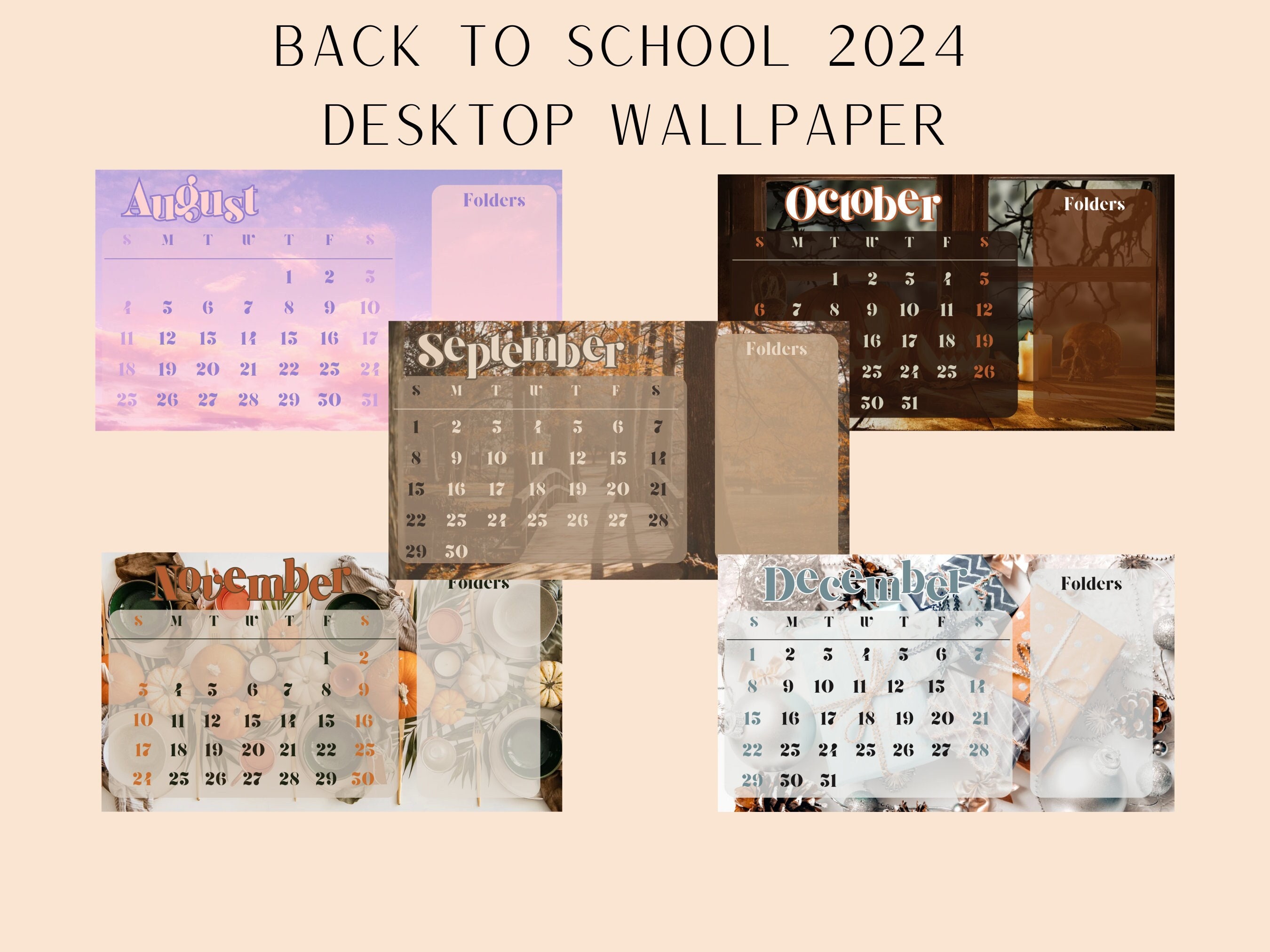 Back to School 2024 Desktop Wallpaper Computer Background Calendar - Etsy