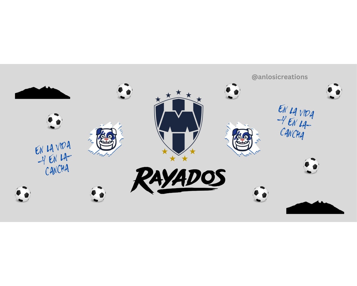 Rayados De Monterrey Wrap PNG for 16oz Cup - Etsy