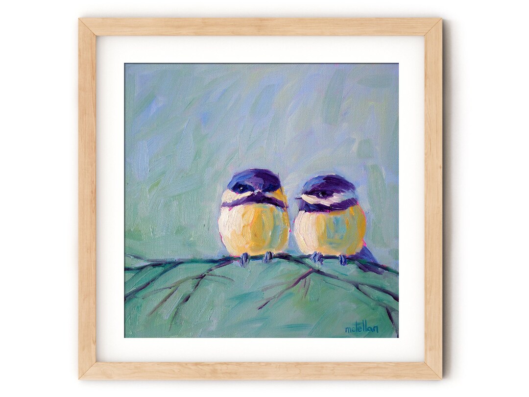 Chickadee Art Print, Chickadee Nursery Decor Neutral Wall Art, Bird ...