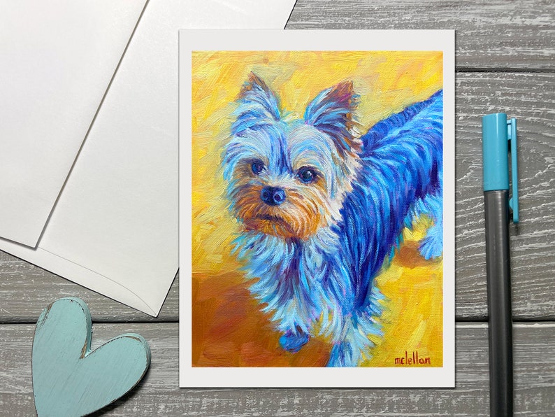 Yorkie Note Cards Blank Set Yorkshire Terrier Stationery Set | Etsy