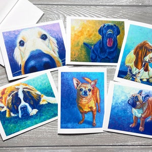 Dogs Note Cards Blank Set of 6, Dog Breed Stationery Set, Dog Variety ...