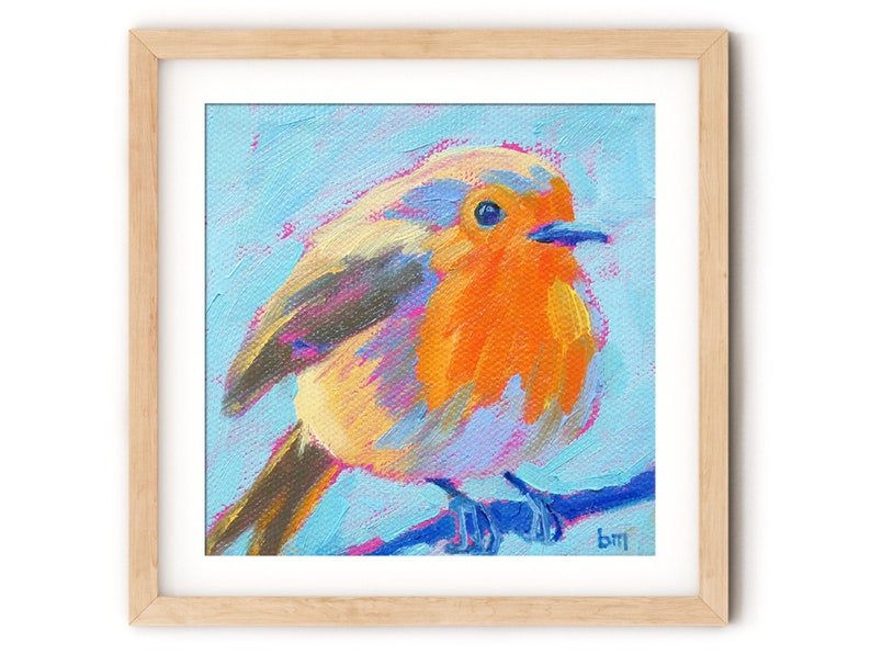 European Robin Art Print Bird Artwork for Walls Bird Canvas - Etsy