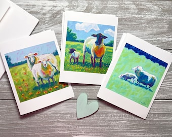 Sheep Lamb Note Cards Set of 10 With Matching Envelopes - Etsy