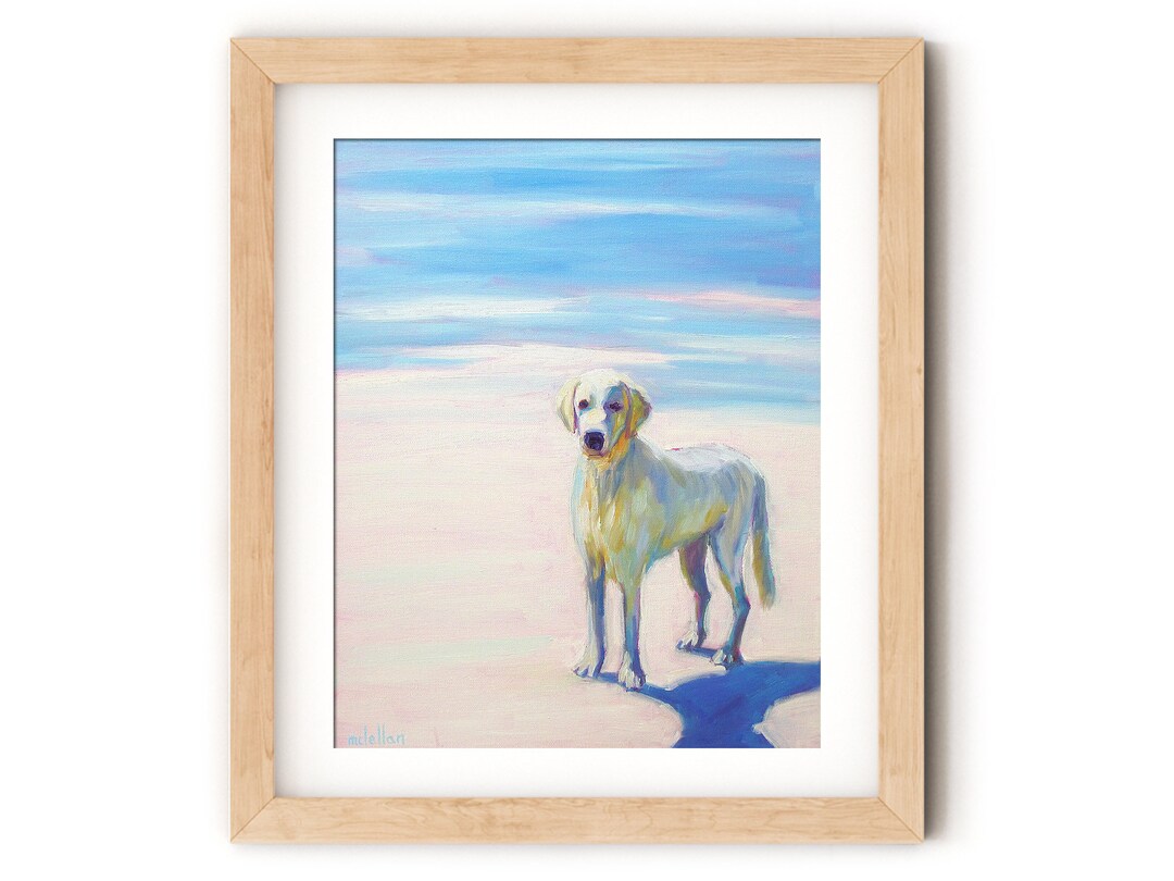 White Lab Art Print, White Labrador Print, White Labrador Retriever ...