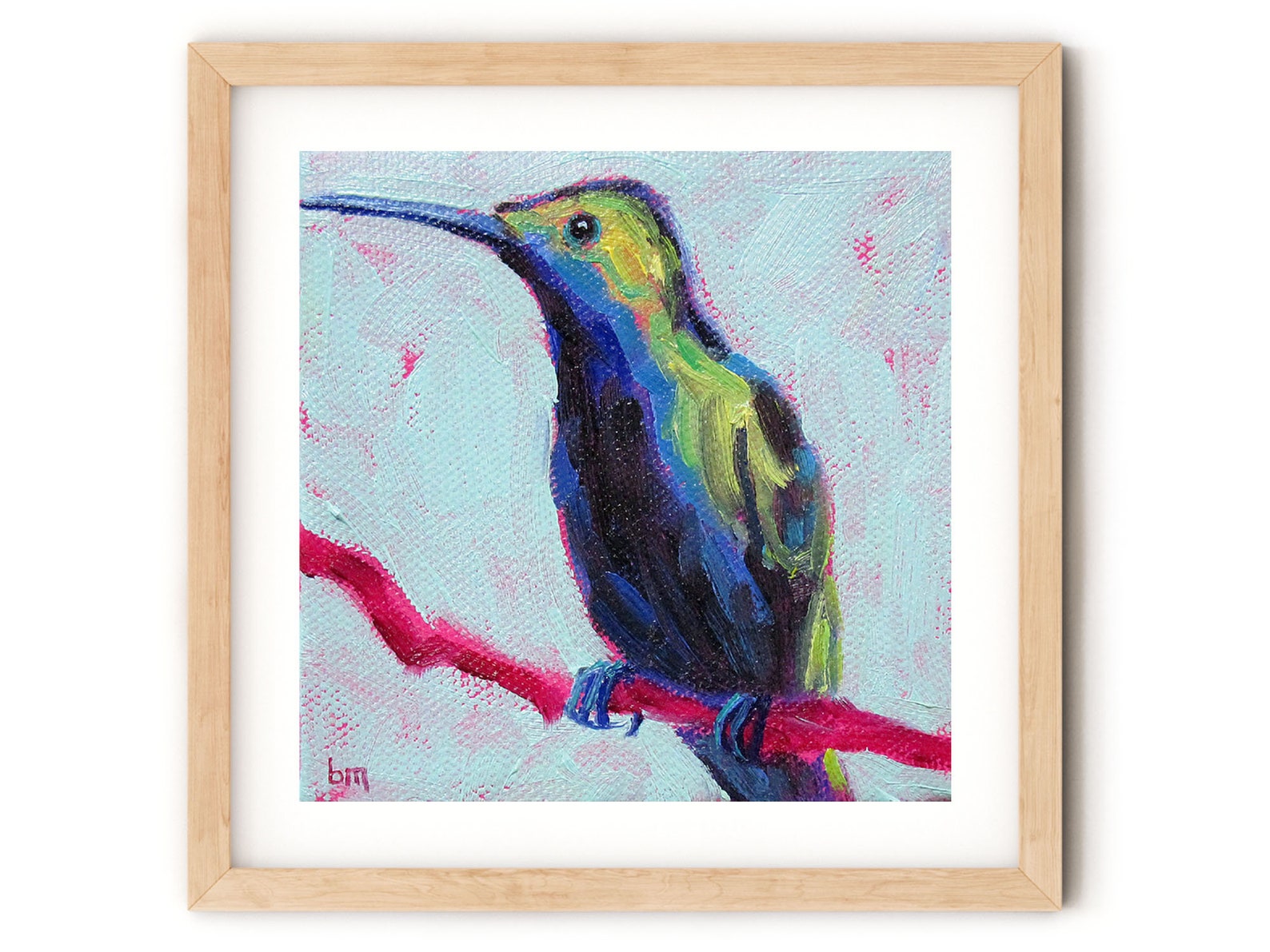 Hummingbird Art Print Original Oil Painting Print | Etsy