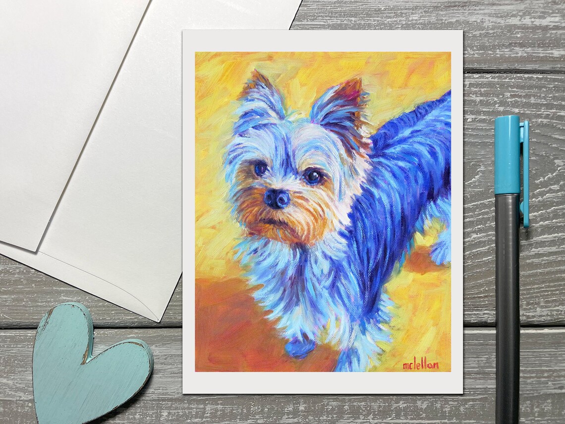 Yorkie Note Cards Blank Set Yorkshire Terrier Stationery Set - Etsy