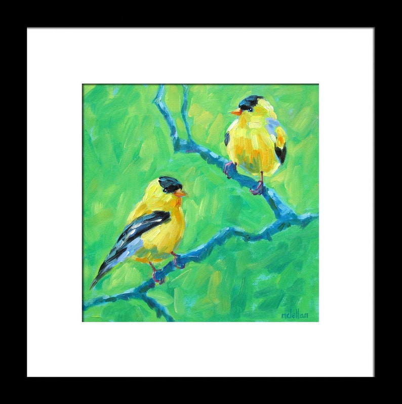 American Goldfinch Painting Print on Canvas Goldfinch Art | Etsy