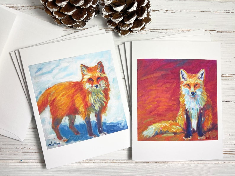 Fox Note Cards Set Fox Stationery Set of 6 Woodland Animal - Etsy
