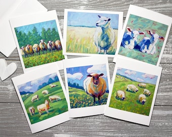 Sheep Lamb Note Cards Set of 10 With Matching Envelopes - Etsy