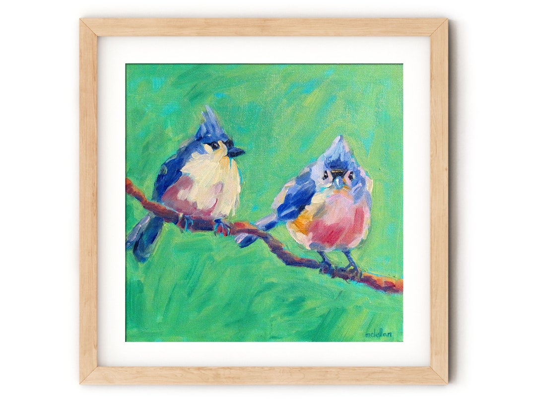 Tufted Titmouse Print Wall Art, Titmouse Bird Painting Print Wall Art ...