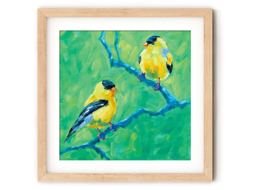 American Goldfinch Painting Print on Canvas, Goldfinch Art Print ...