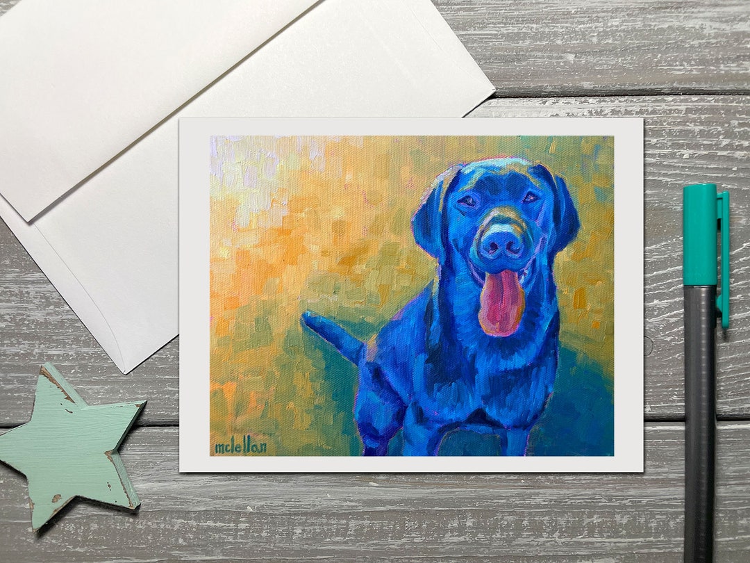 Black Lab Note Cards Set With Envelopes, Labrador Retriever Stationery ...