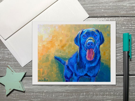 Black Lab Note Cards Set with Envelopes Labrador Retriever | Etsy