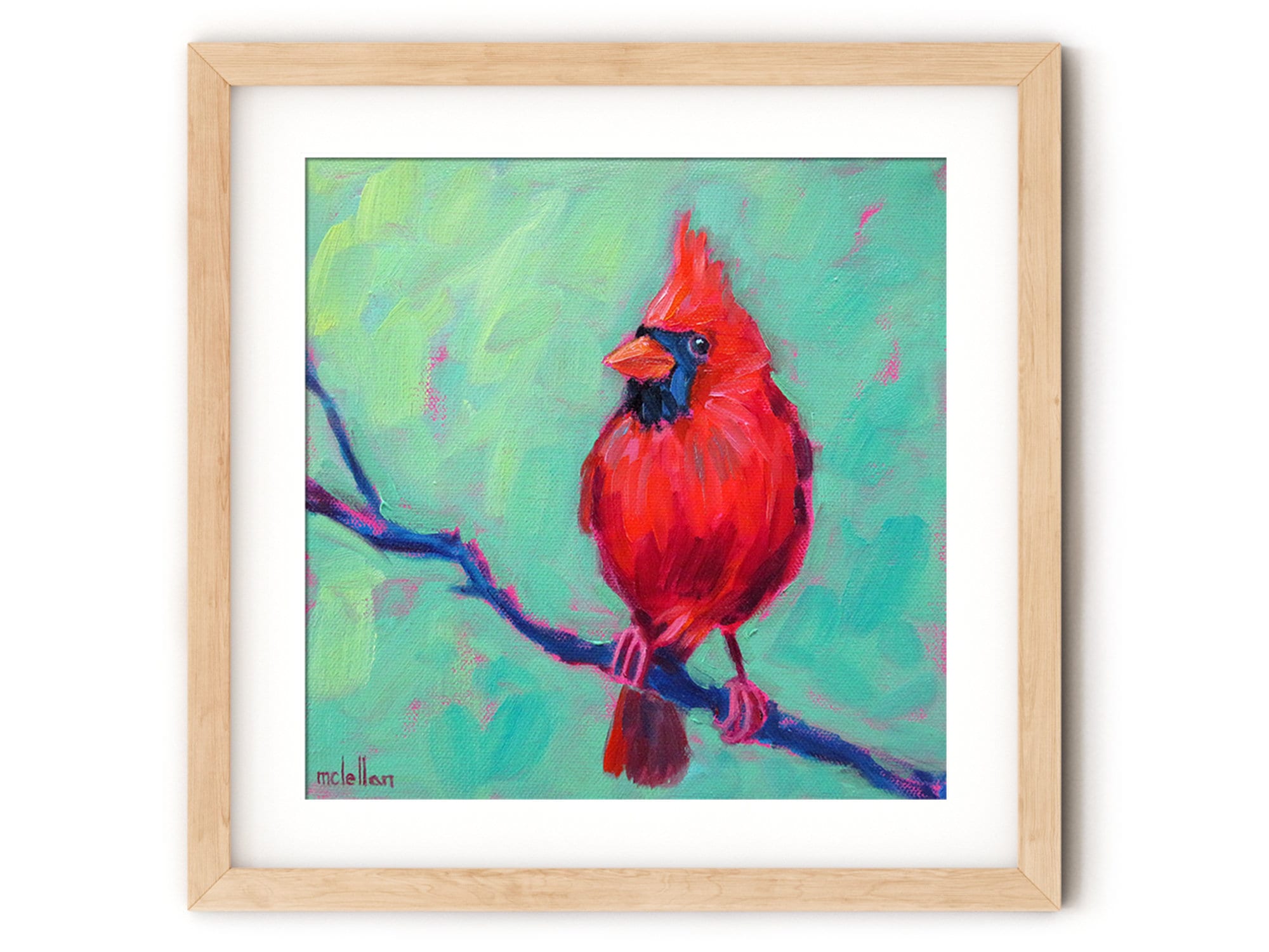 Simple Red Bird Painting