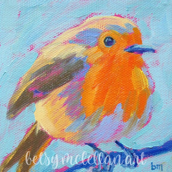 European Robin Art Print Bird Artwork for Walls Bird Canvas | Etsy