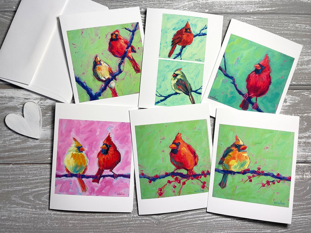 Cardinal Blank Note Cards Set of 6, Cardinal Gift, Cardinal Stationery ...