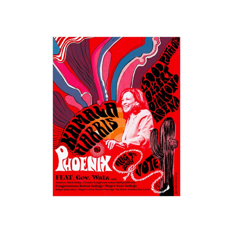 Phoenix Arizona Rally Kamala Harris Tim Walz Rueben Gallego August 9 ...