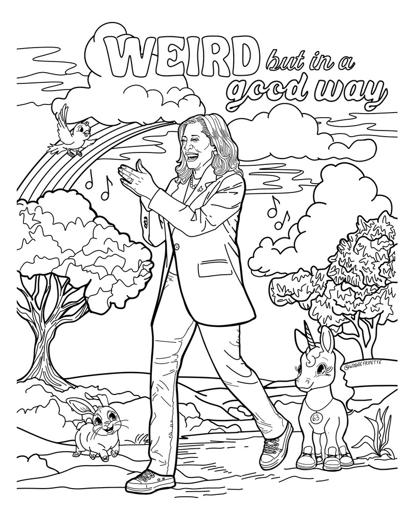 Digital Download Kamala Harris Coloring Page drawing a Day 33 by Winnie ...
