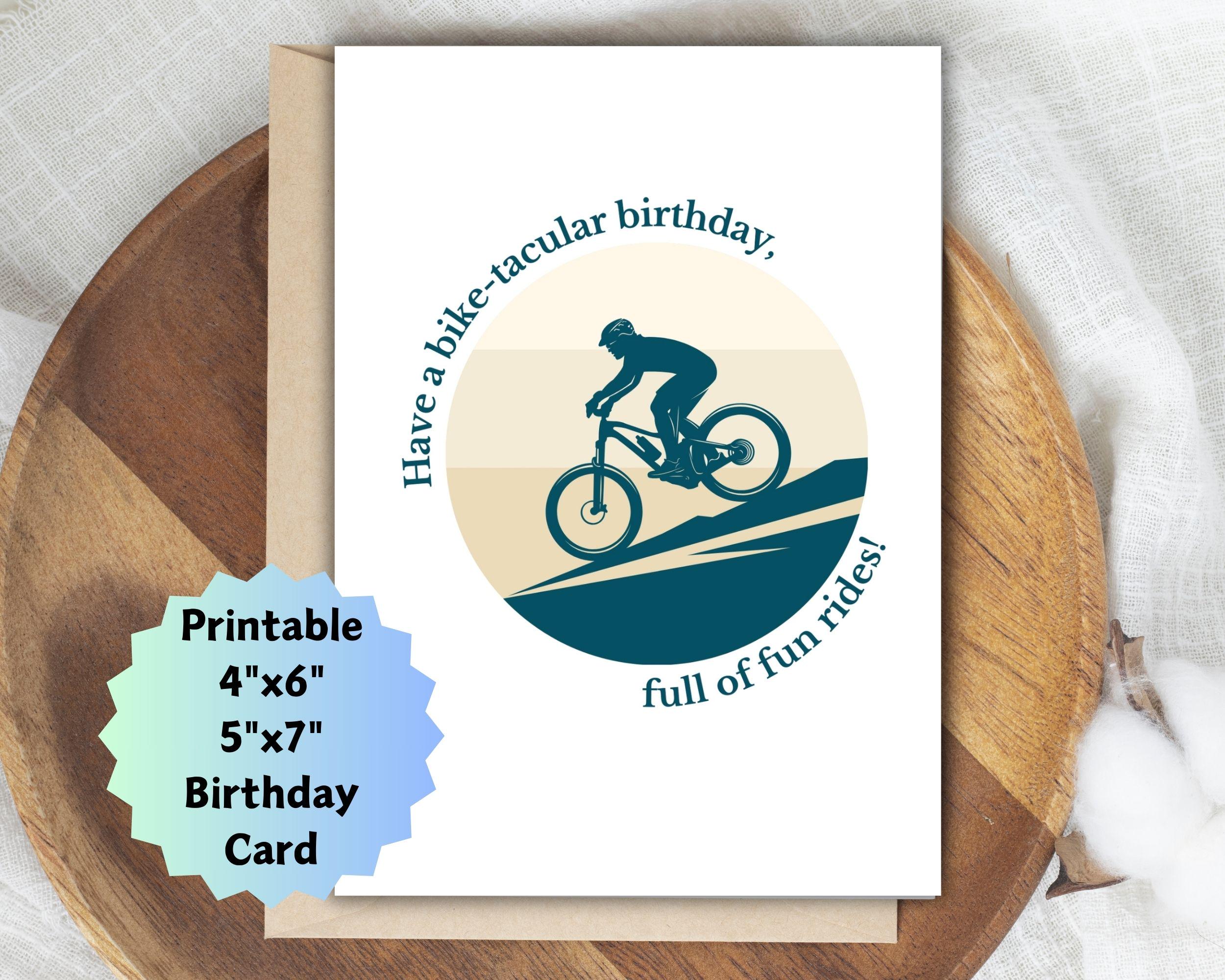 PRINTABLE Cyclist Birthday Card. Instant Download Birthday Card ...
