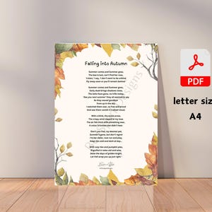 Autumn Poem Wall Art | Printable Fall Poetry Wall Art | Kids Autumn ...